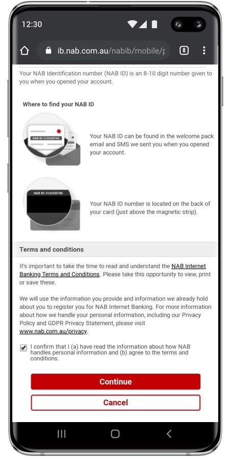 Internet banking | Register for online banking - NAB