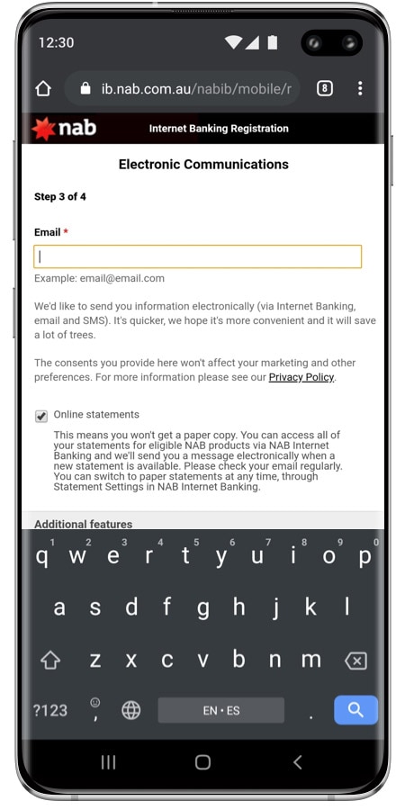 Internet banking | Register for online banking - NAB
